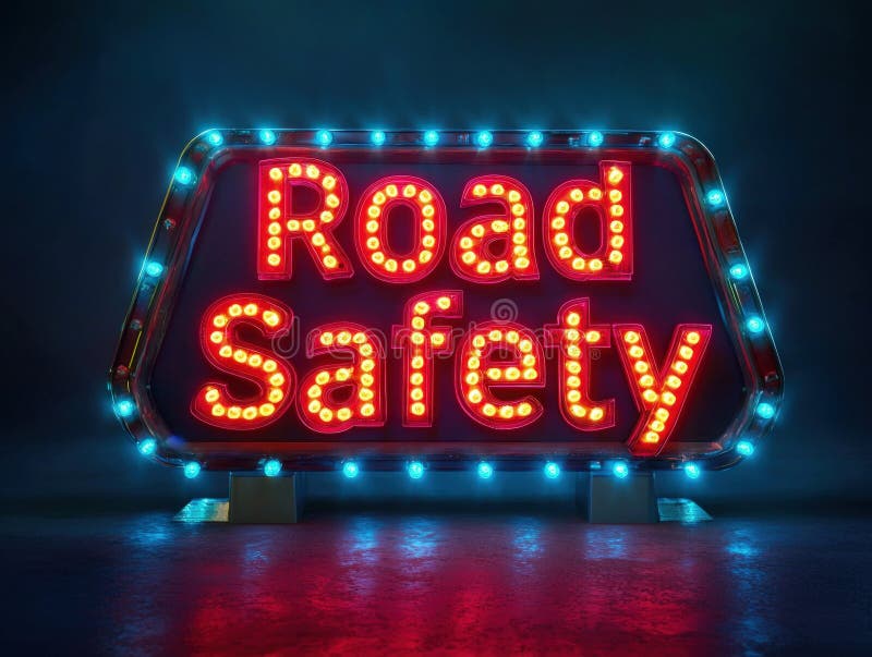 Road Safety 3d text stock illustration. Illustration of space - 379282498