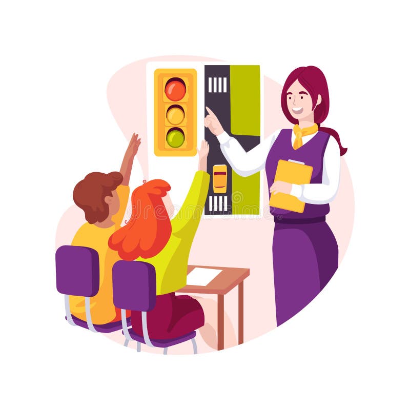 Road Safety Lesson Isolated Cartoon Vector Illustration. Stock Vector ...