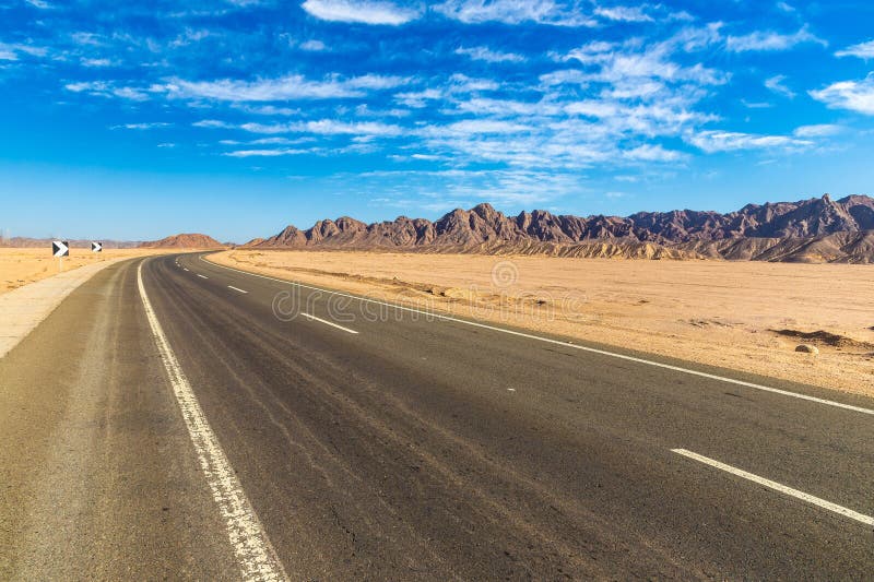 Road in Sahara Desert in Egypt Stock Image - Image of direction, sunny ...