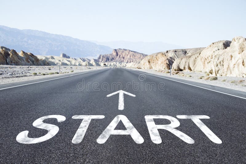 Road Start Arrow Sign For To Light Hope And Freedom On Colorful Modern ...