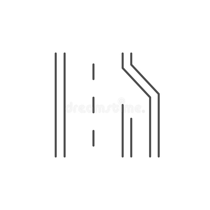 Road Scheme Line Outline Icon Stock Vector - Illustration of highway ...