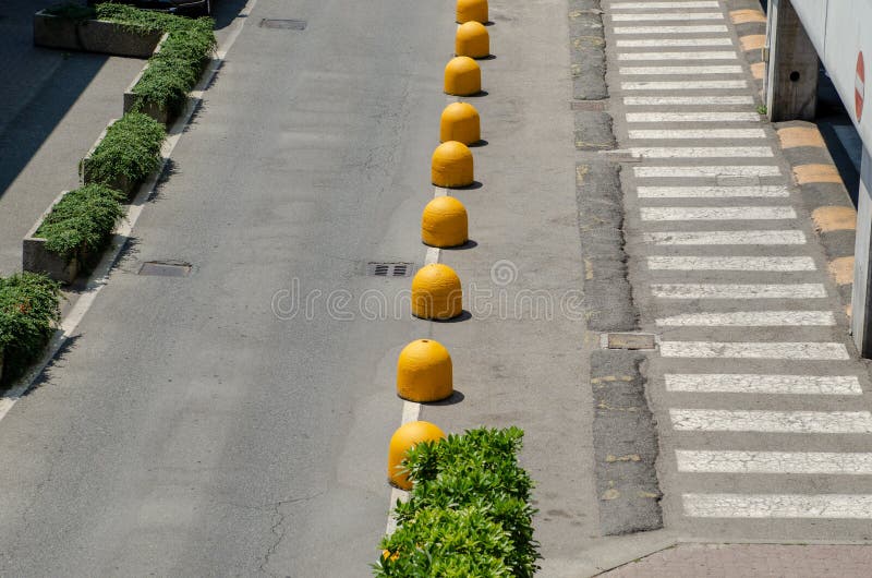 Road with Separate and Evident Pedestrian Path with Black and White ...