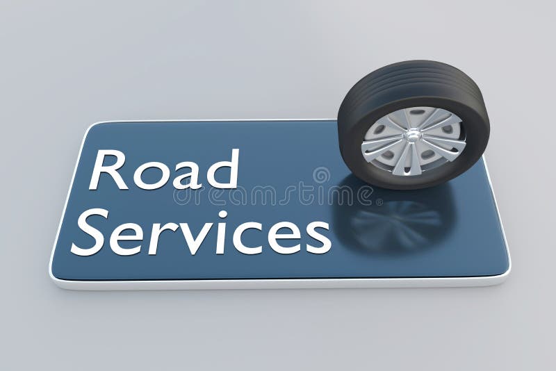 Road Services concept stock illustration. Illustration of truck - 250307312