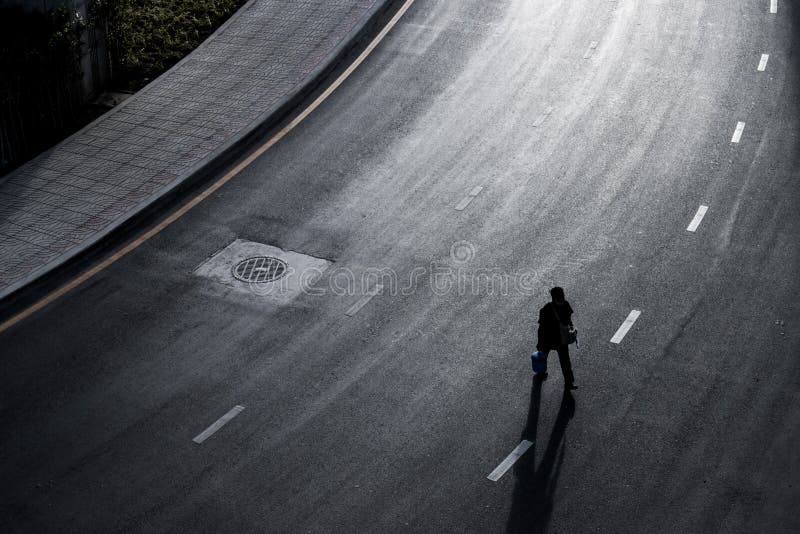 Road and Shadow Rith Traffic in Black and White Color Stock Photo ...