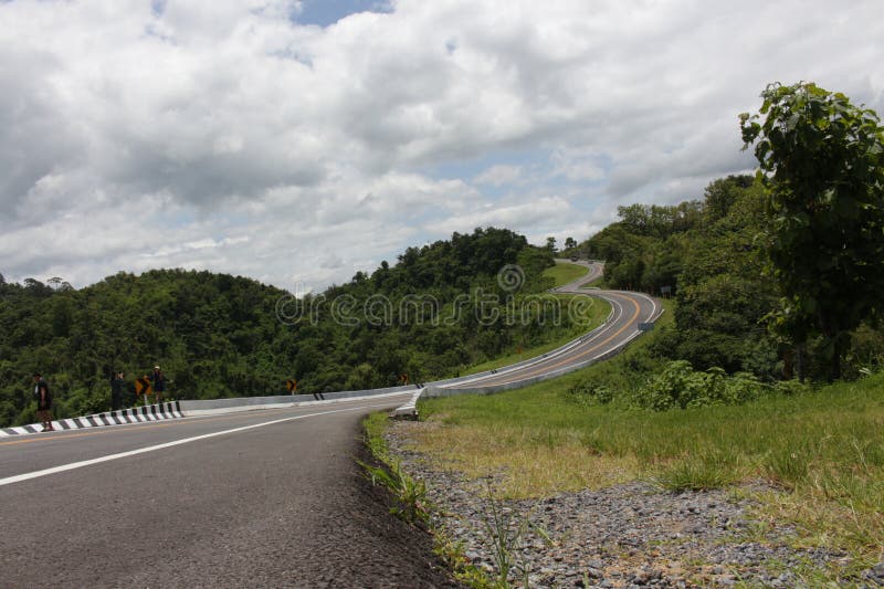 The Road is Shaped Like the Number 3 and Have Tree All Around. Stock ...