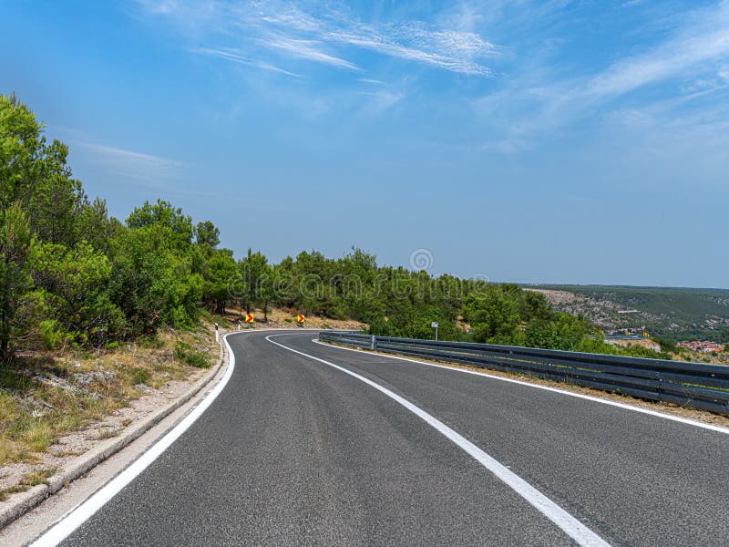 A Road with Sharp Turns in the Mountains. Stock Photo - Image of ...