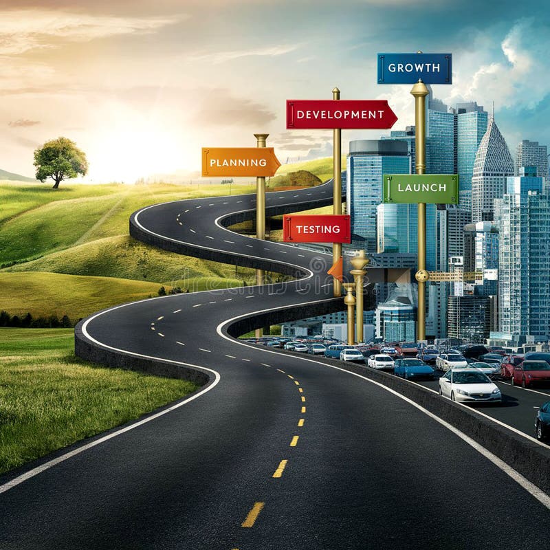 The Road Should Include Clearly Marked Milestones Along the Way. Stock ...