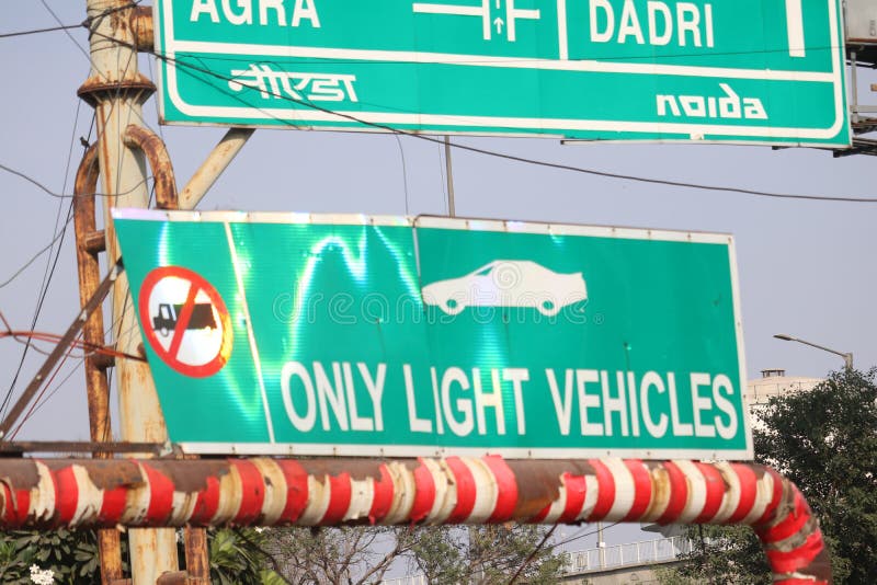 Road Side Board only Light Vechicles Stock Photo - Image of signs ...