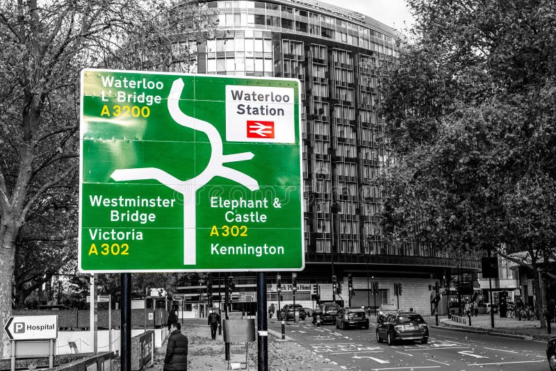 Road Side Direction Board Lambeth London Editorial Image - Image of ...
