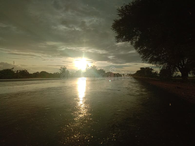 Road side sunset stock image. Image of side, sunset - 162136179