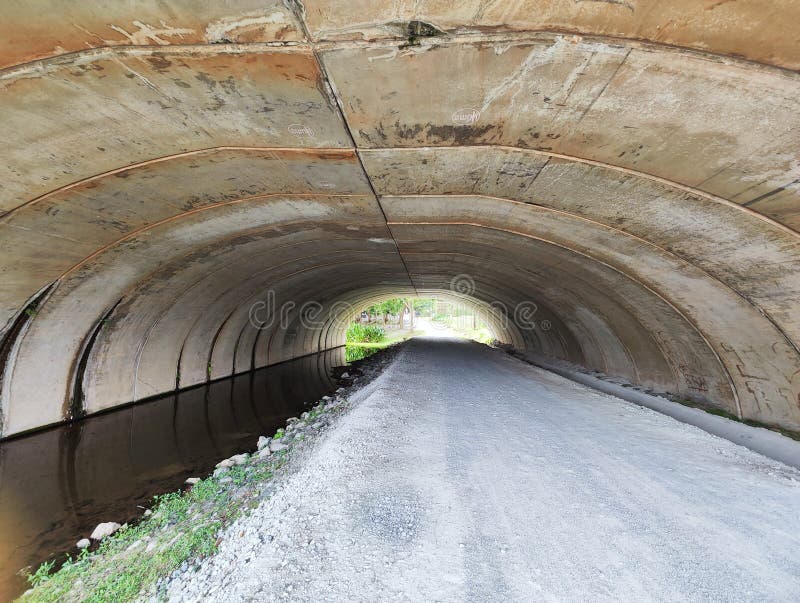 Road Side in a Tunnel Build with Big Culvert Stock Image - Image of ...