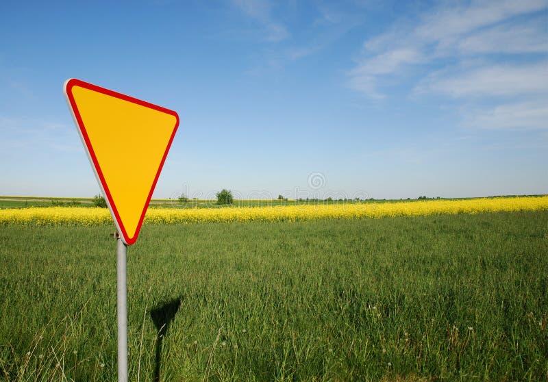 Road sign stock photo. Image of green, landscape, clouds - 11176310