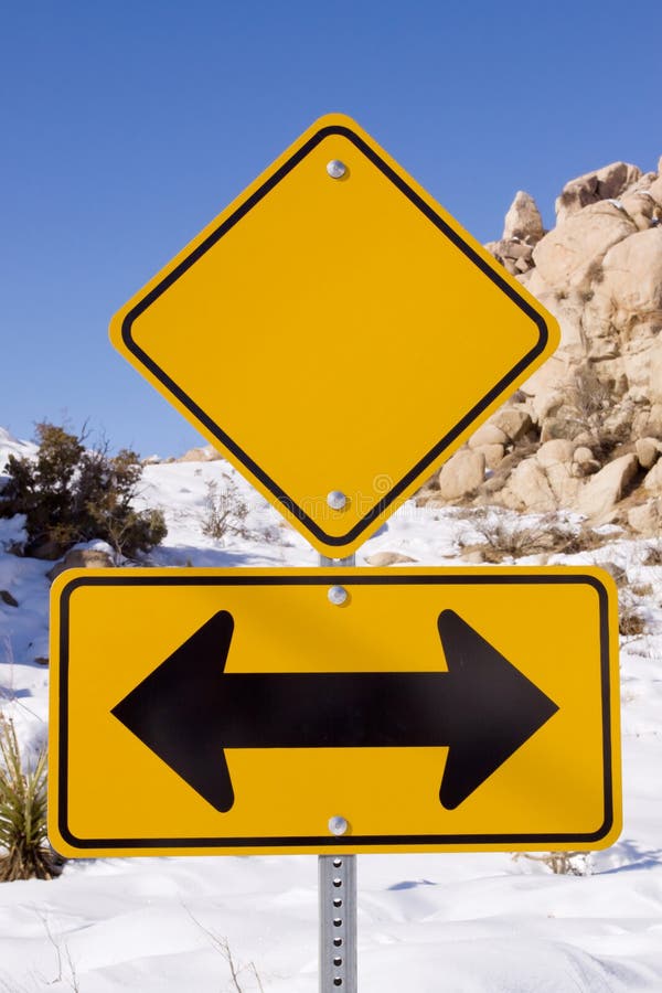 Road sign stock photo. Image of caution, split, traffic - 13673536