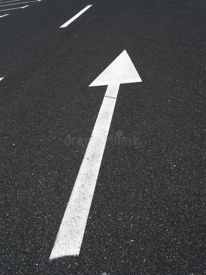 Road Marking Arrows and Median Stock Image - Image of transport, path ...