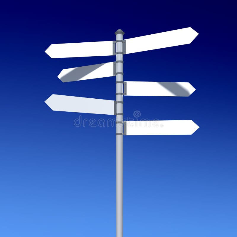 Street Signpost Multiple Blank Stock Illustration - Illustration of ...