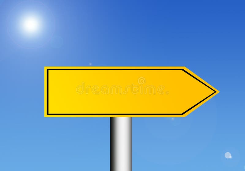 Two Way Blank Road Sign with Copy Space. Stock Illustration ...