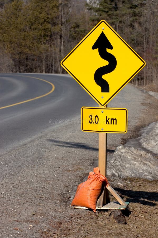 Traffic sign on a road stock image. Image of mountain, guide - 444545
