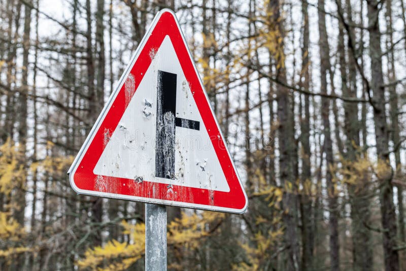 Road Sign. Adjoining Secondary Road Stock Image - Image of icon ...
