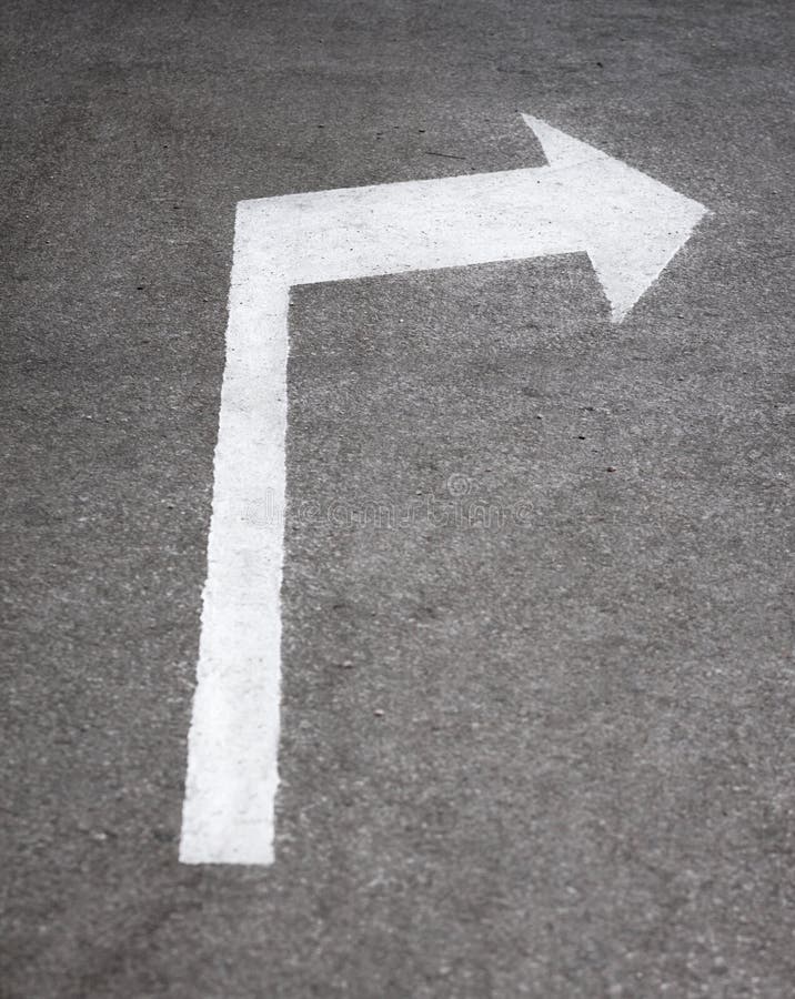 Road Sign Arrow at Asphalt Texture Surface Stock Image - Image of ...