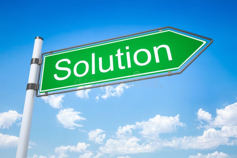 Road sign arrow solution stock illustration. Illustration of arrow ...