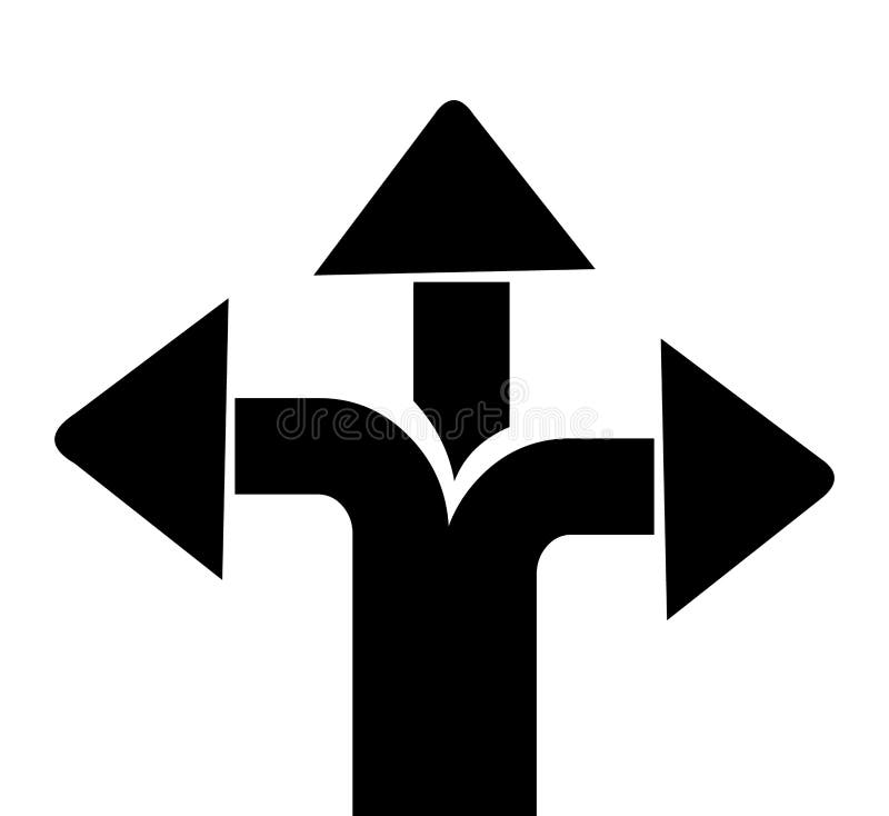 Road Sign Arrows Icons on White Background Stock Vector - Illustration ...