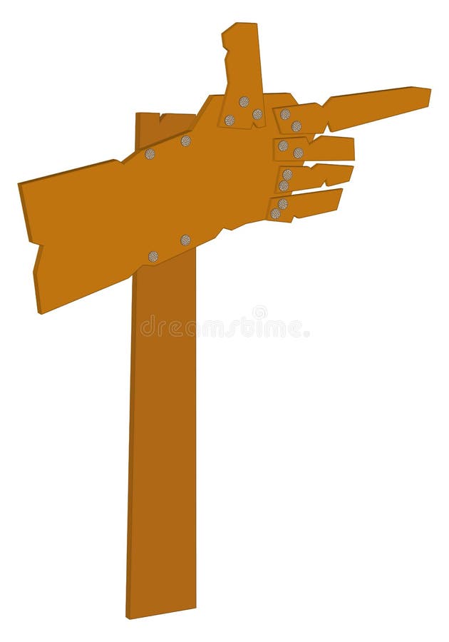 Road Sign As Hand from Wooden Boards Stock Vector - Illustration of ...