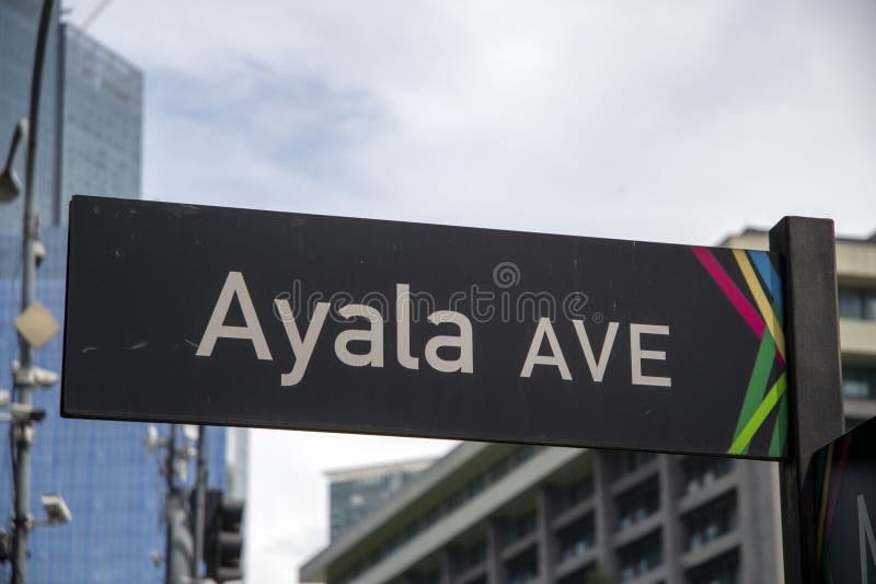 Road Sign of Ayala Avenue in Manila Editorial Photography - Image of ...