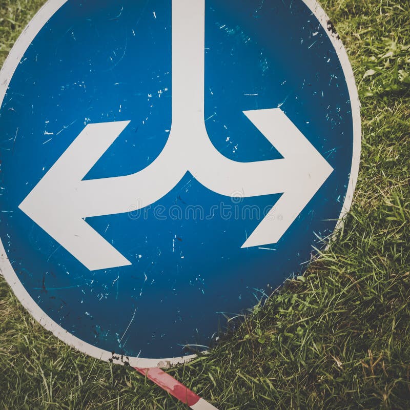 Road sign both directions stock photo. Image of conclude - 97089076