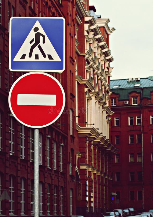 Road Sign and Buildings Background Stock Photo - Image of house ...