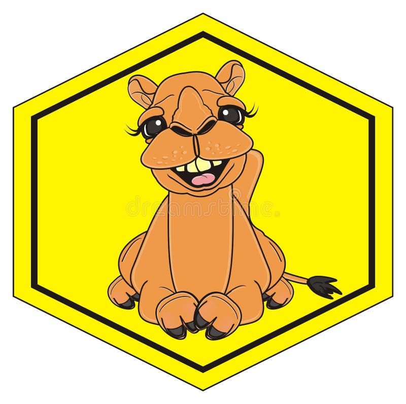 Road sign with camel stock illustration. Illustration of pose - 80558798