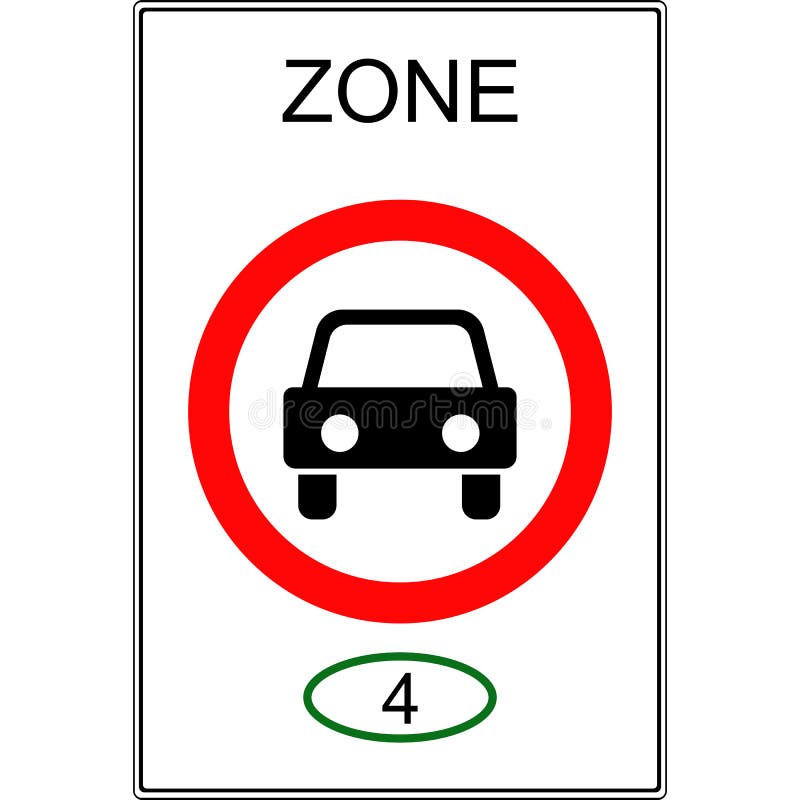 An Area with a Restricted Ecological Class of Transport. Stock Vector ...