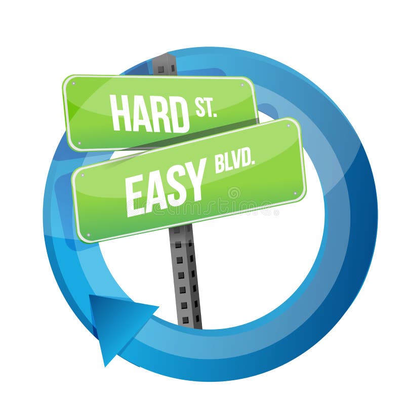 Street Sign: Hard Work - Easy Money Stock Illustration - Illustration ...
