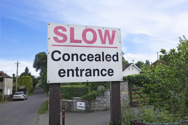 Concealed Road Warning Side 150m 1 Stock Image - Image of closeup ...