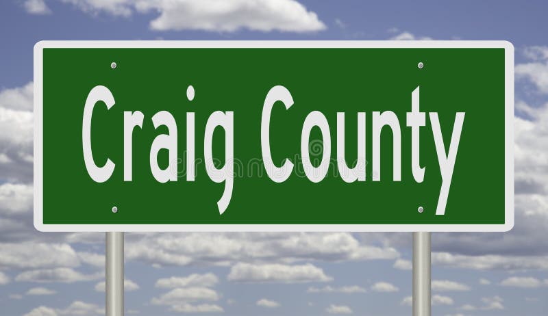 Road sign for Craig County stock image. Image of automobile - 165423395