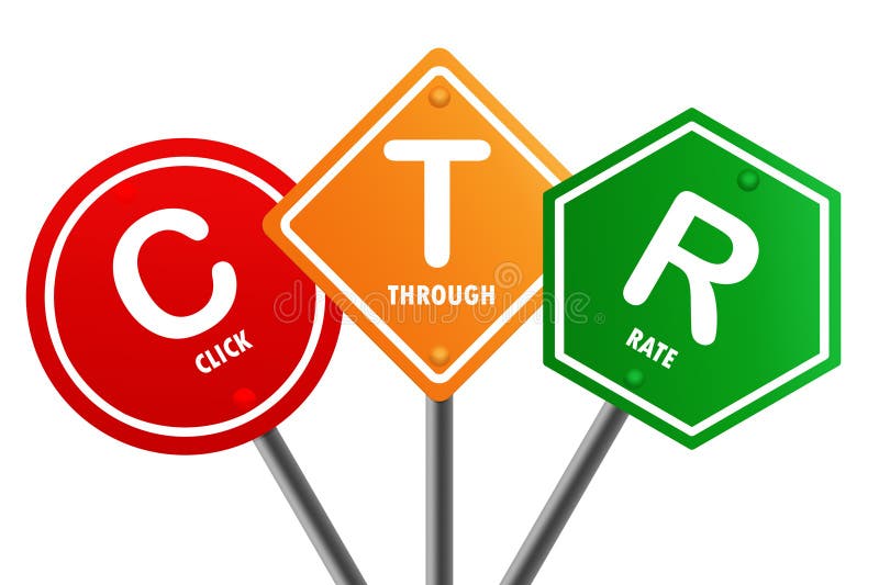 Road Sign with CTR Click-through Rate Word Stock Illustration ...