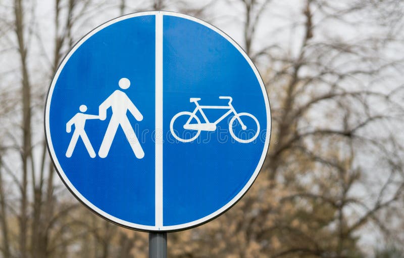 Road sign stock image. Image of bike, biking, cycle, walk - 68587329
