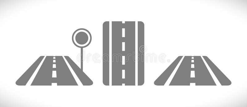 Road 3d icon set stock vector. Illustration of roadside - 200996652