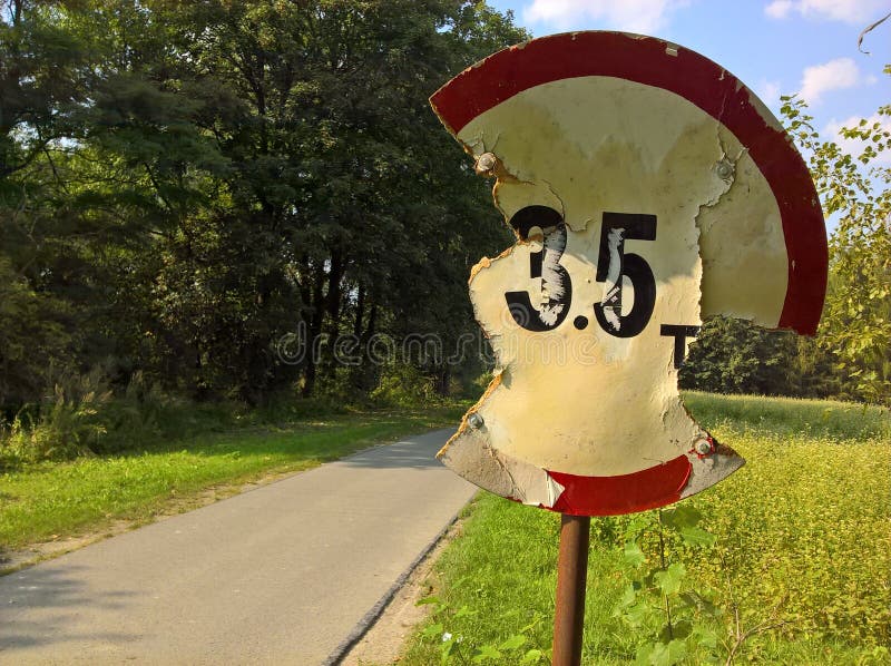 Destroyed sign stock image. Image of damage, burned, geology - 71016433