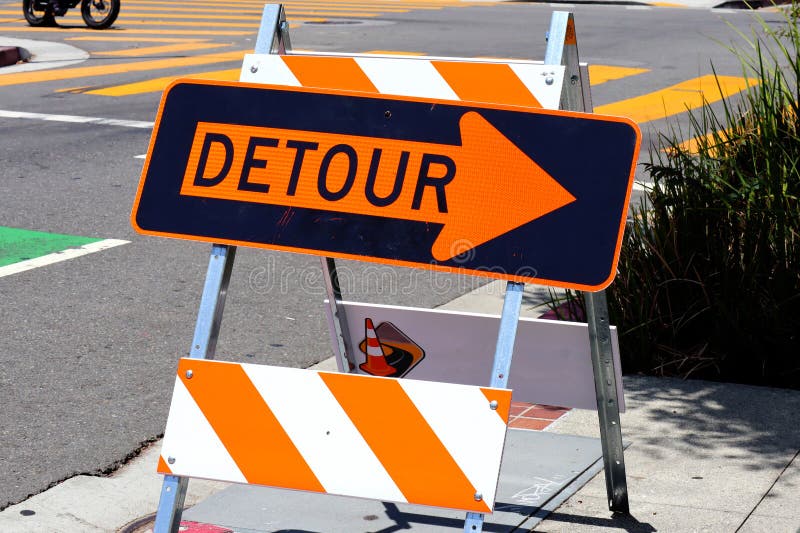 Road sign: Detour Sign stock photo. Image of sign, warning - 334630474
