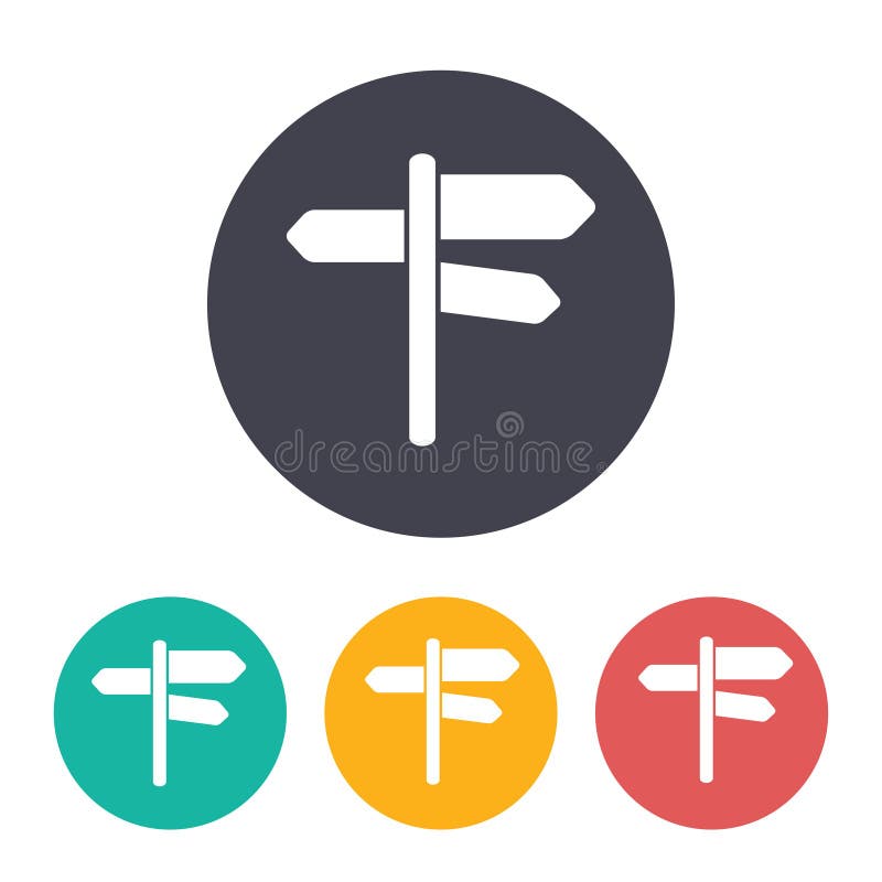 Road Sign with Different Directions Illustration. Traveling Vector Icon ...
