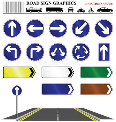 Road sign direction arrows stock vector. Illustration of signage - 13518653