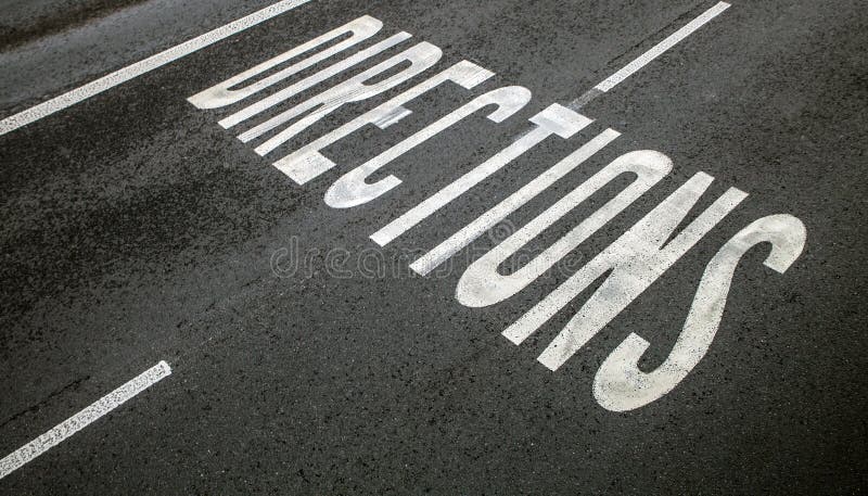 Road Sign `Direction` on Asphalt Ground Stock Image - Image of asphalt ...
