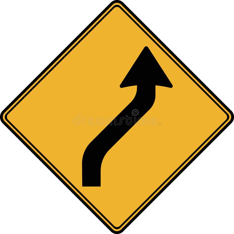 Road Sign, Double Turn Ahead. Vector Image. Stock Vector - Illustration ...