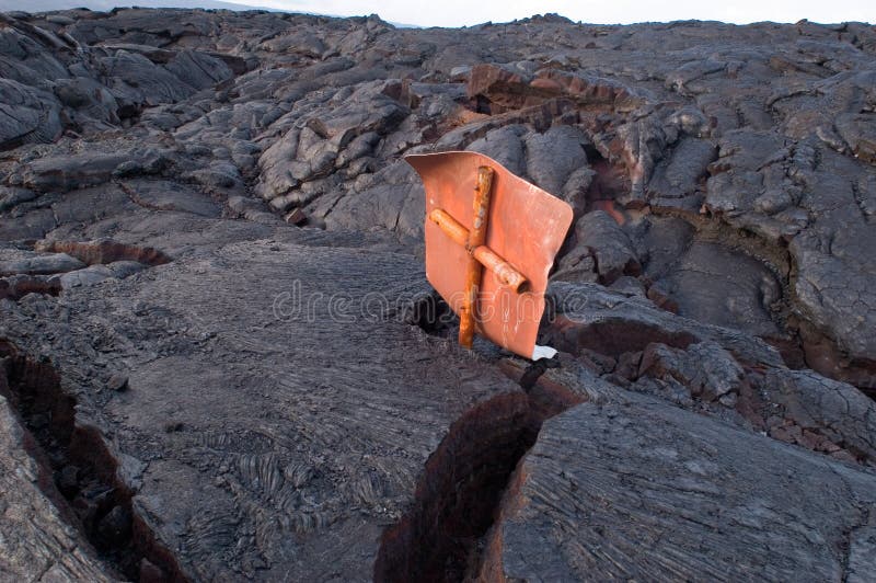 Road Sign-e in Recent Lava Flow Stock Image - Image of park, volcano ...