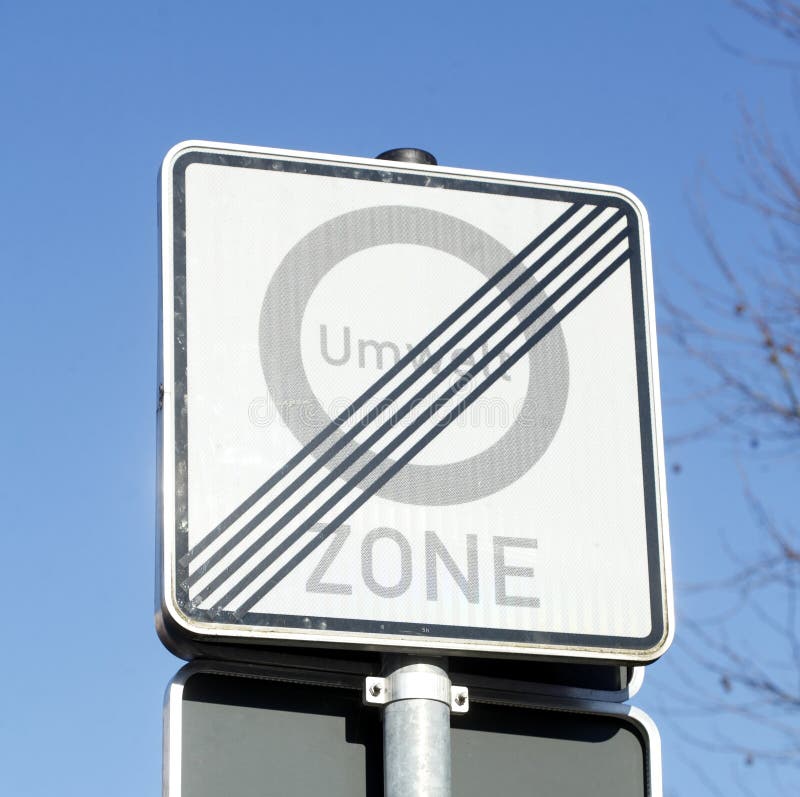 End of an Environmental Zone Stock Image - Image of zone, symbol: 109403395