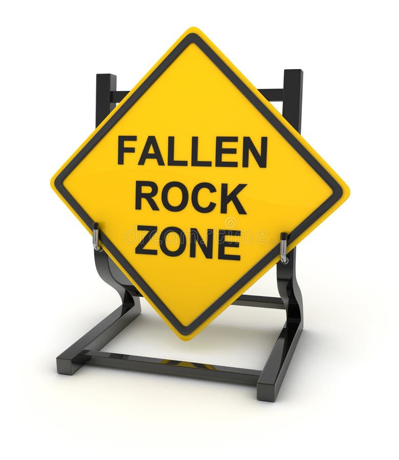 Fallen Rock Zone Sign. Vector Illustration Decorative Design Stock ...