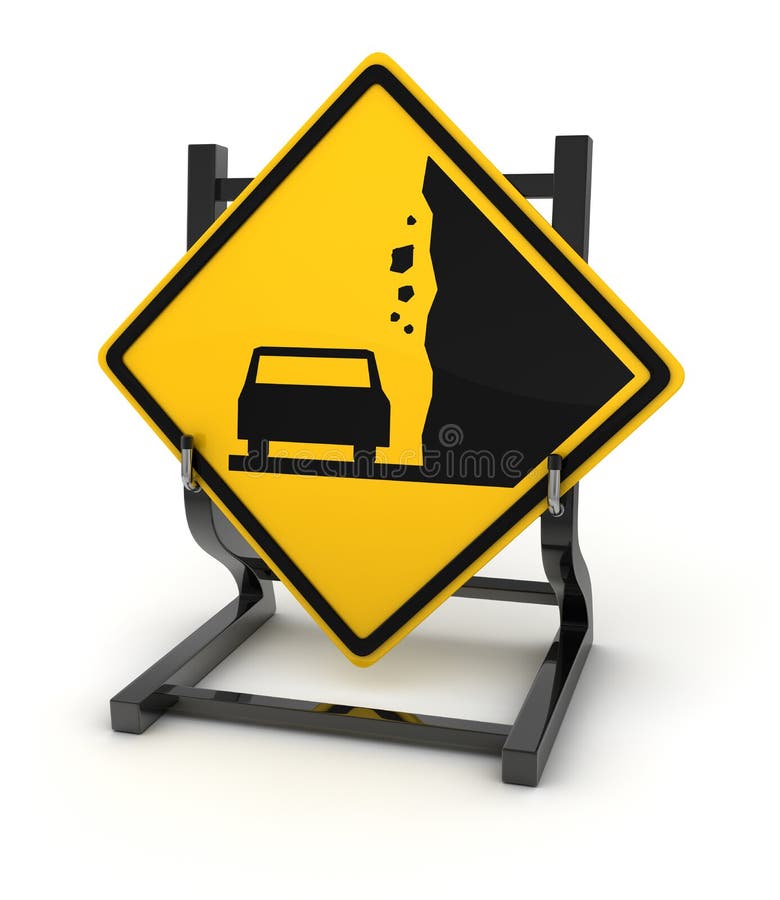 Road Sign - Falling Rock from the Right Stock Illustration ...