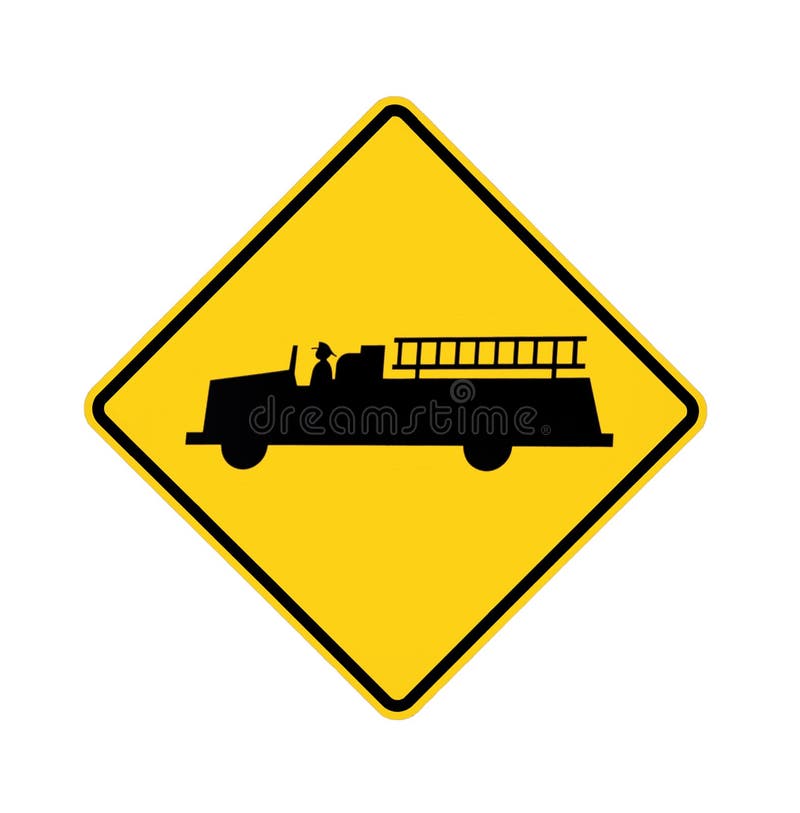 Road sign - fire station stock photo. Image of yellow - 10339962