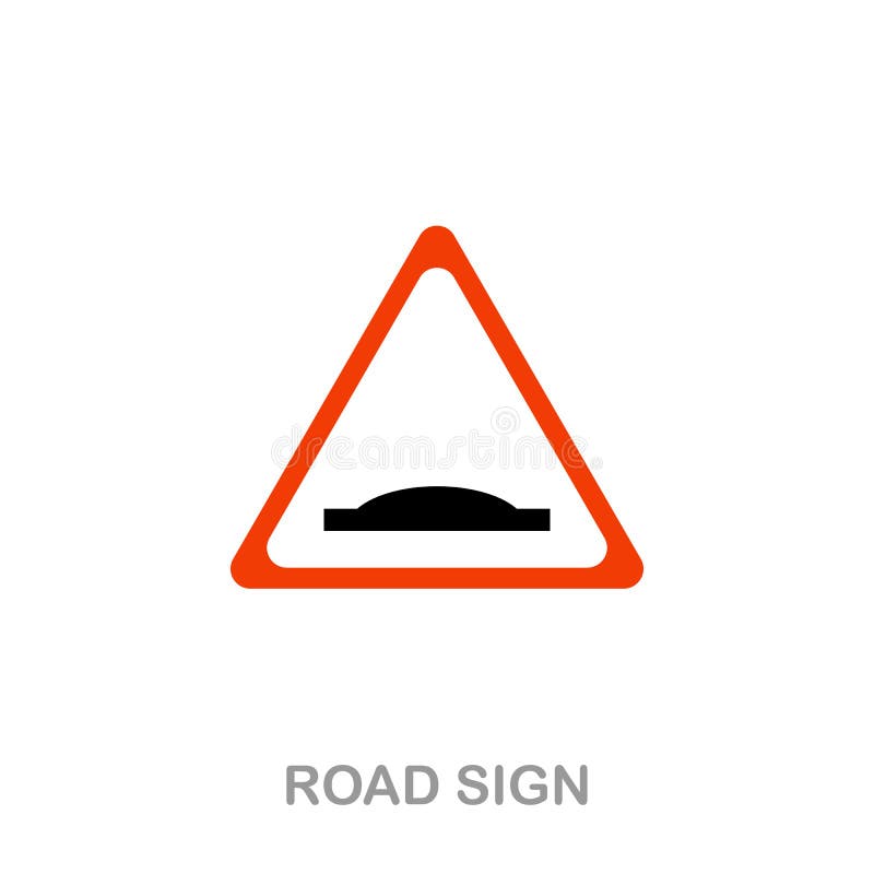 Road Sign Flat Icon. Colored Element Sign from Transport Collection ...