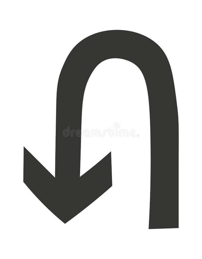 Road Sign Flat Icon Reverse Way Pointer for Movement. Vector ...